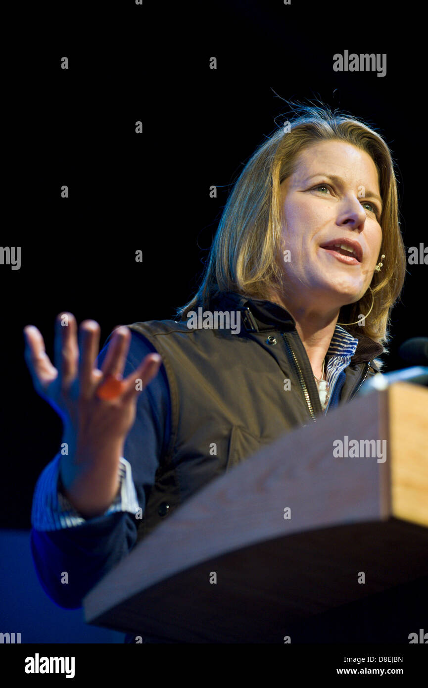 Stephanie Flanders BBC economics editor speaking at The Telegraph Hay ...