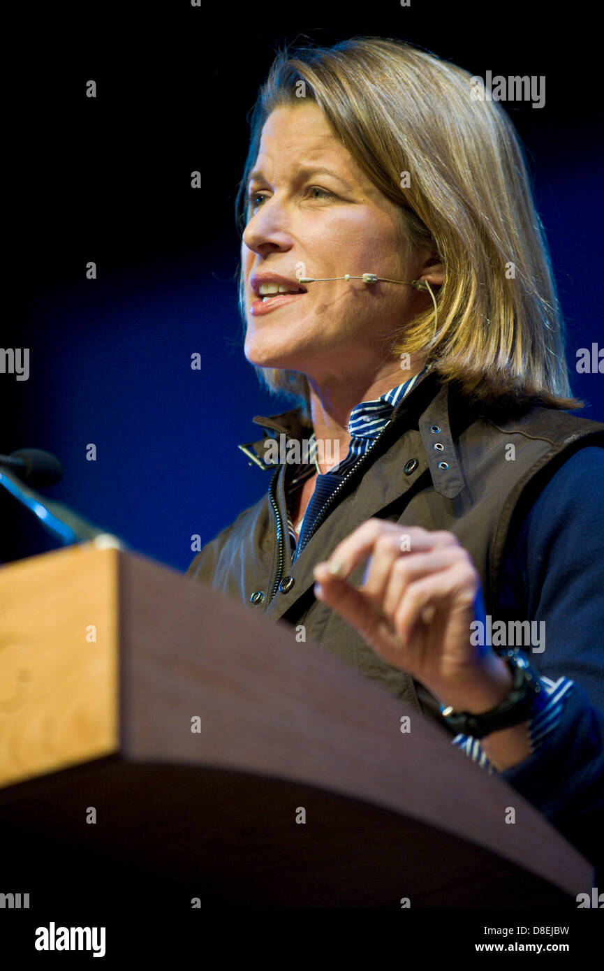 Stephanie Flanders BBC economics editor speaking at The Telegraph Hay ...