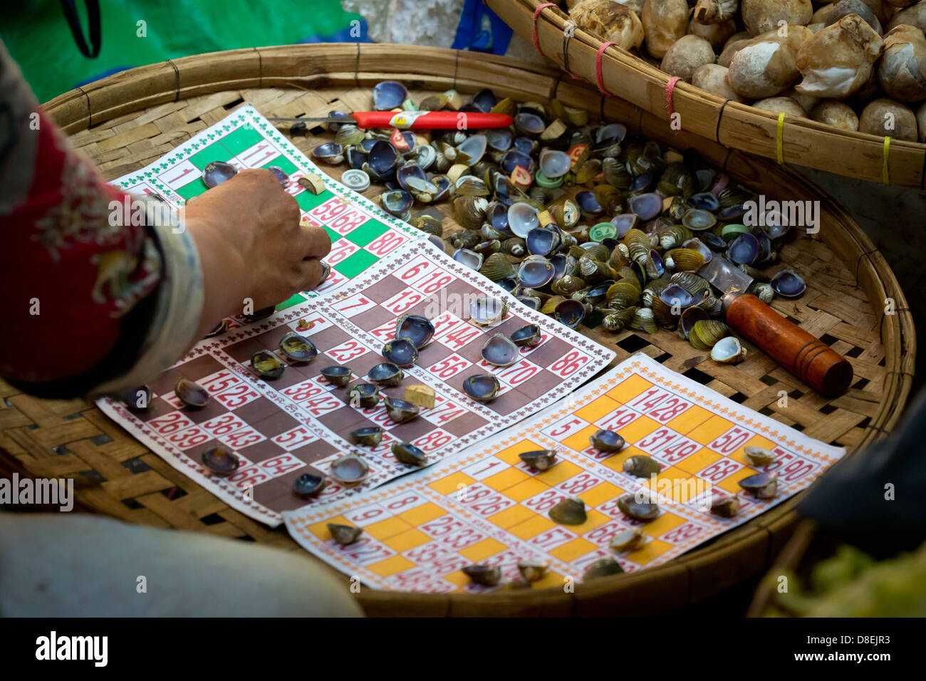 Playing a Board Game on the Street in Phnom Penh, Cambodia Stock Photo ...