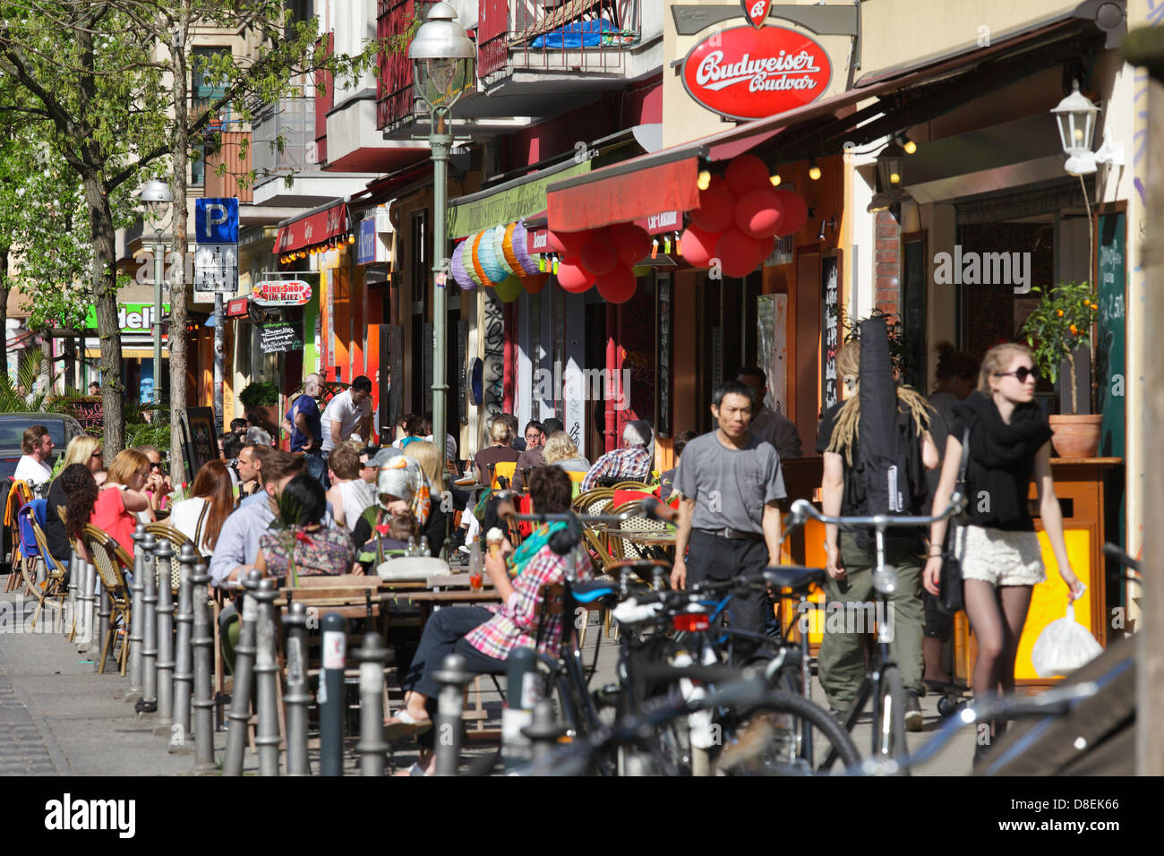 Berlin, Germany, passersby and guests in street cafes Stock Photo - Alamy
