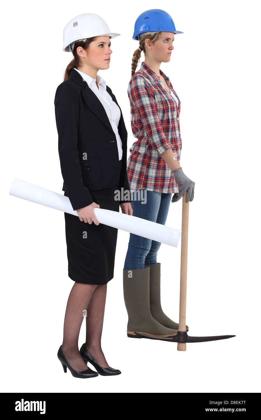 Architect and female builder Stock Photo - Alamy