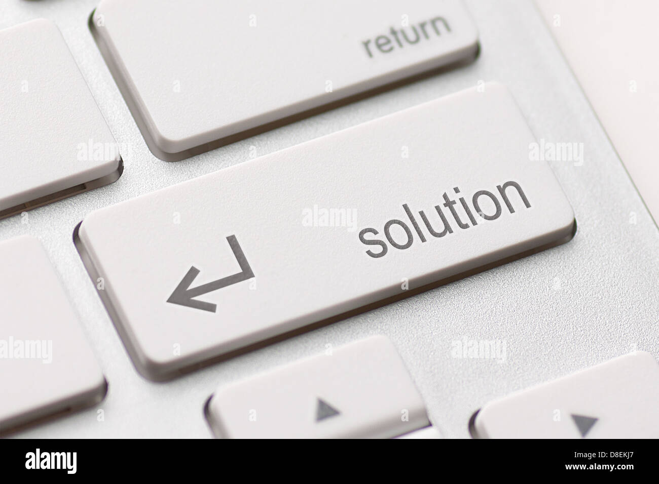 A computers solution key on white keyboard Stock Photo - Alamy