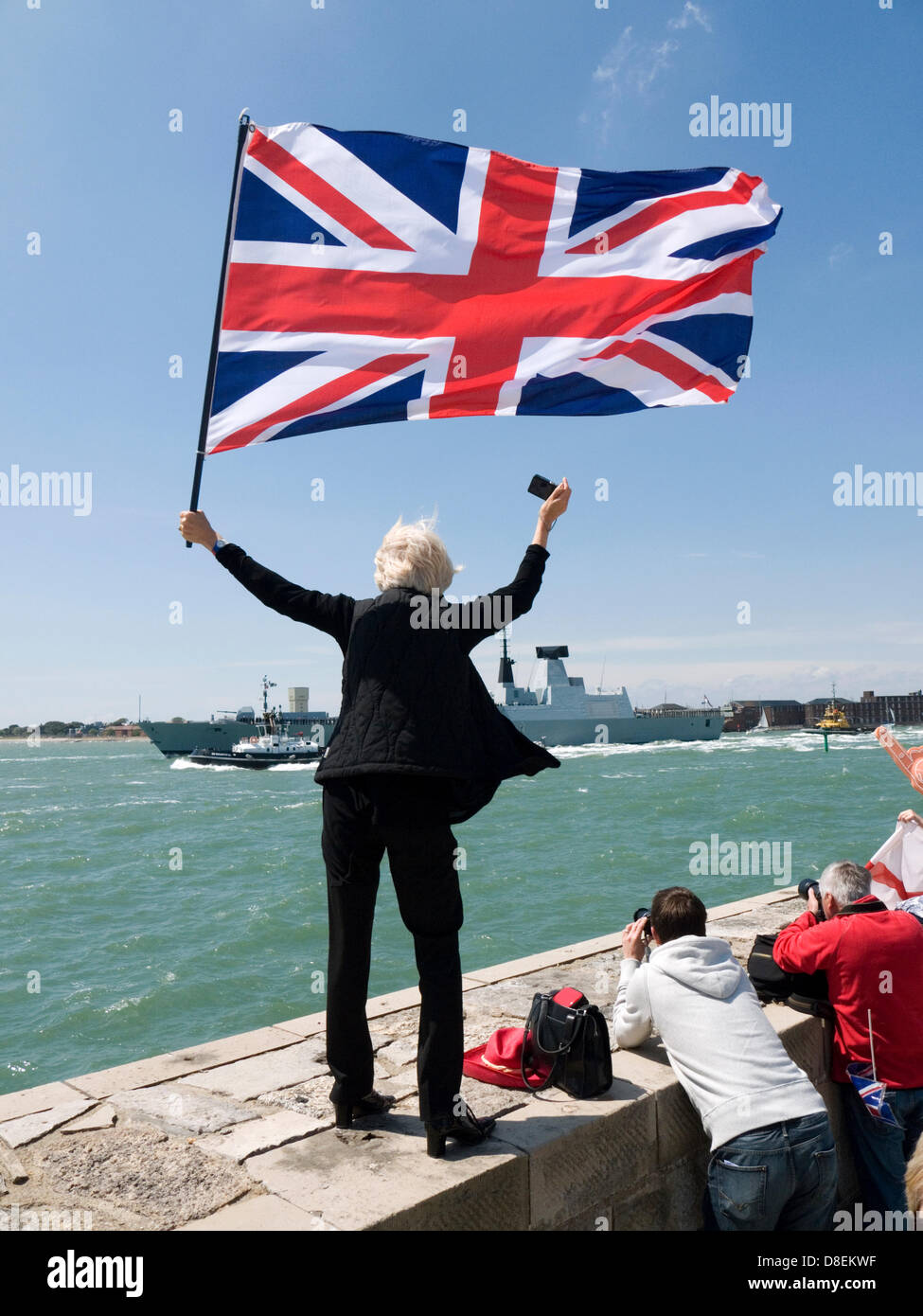 Large union jack naval flag hi-res stock photography and images - Alamy