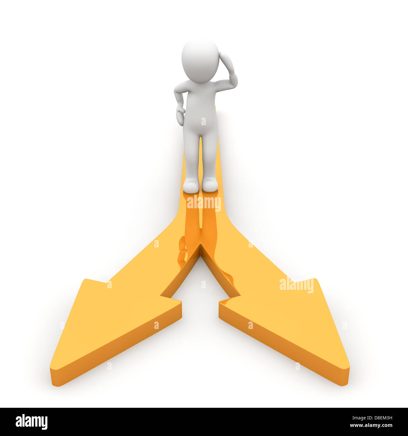 The choice between two routes with only one choice Stock Photo - Alamy