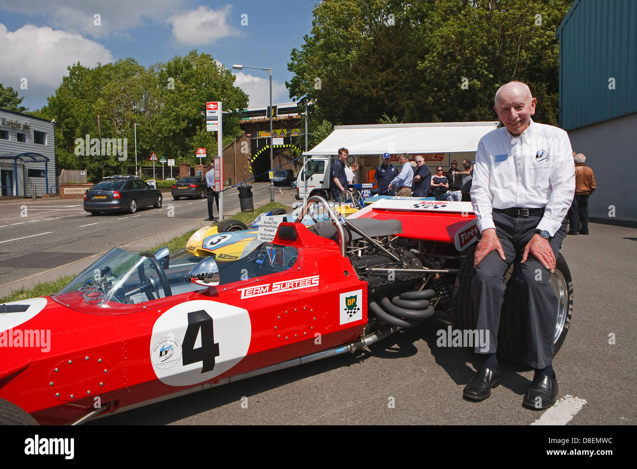John Surtees OBE at the fun day in Edenbridge with his TS7 Formula 1 ...