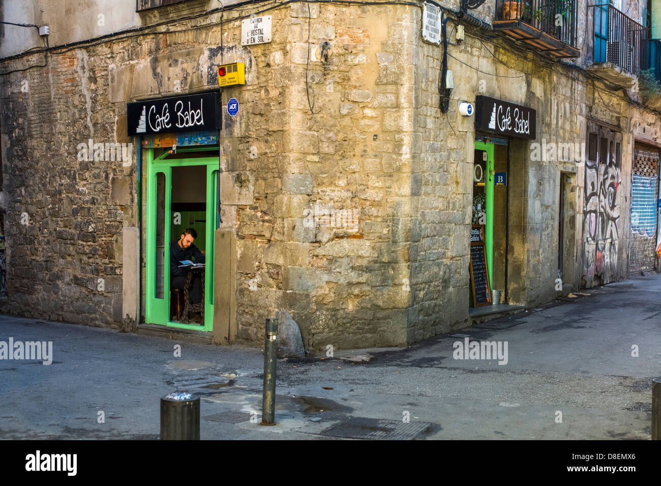 Cafe Babel Barcelona Spain Stock Photo - Alamy