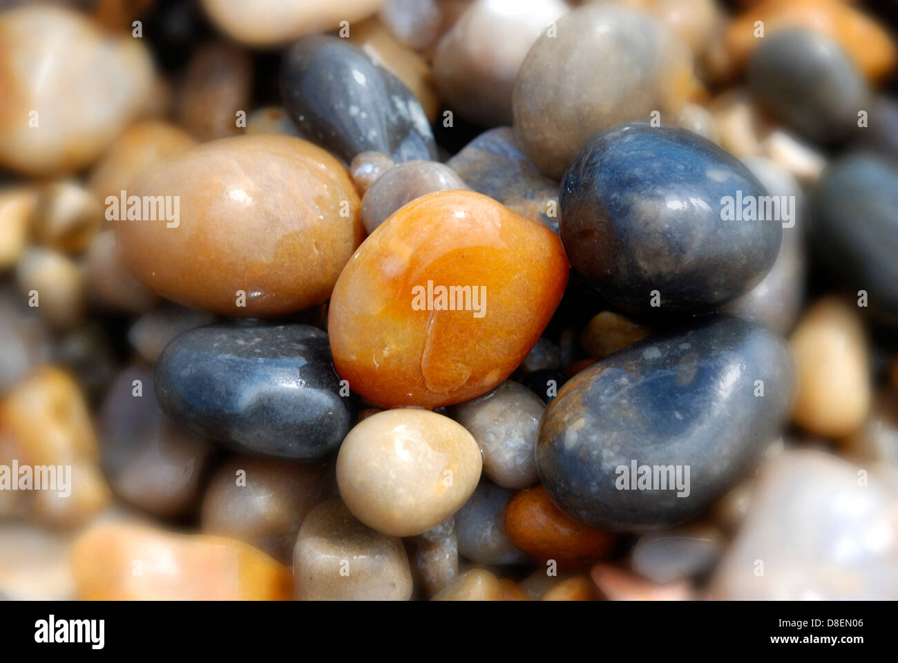 Pebbles on a beach being washed by the waves england uk Stock Photo - Alamy