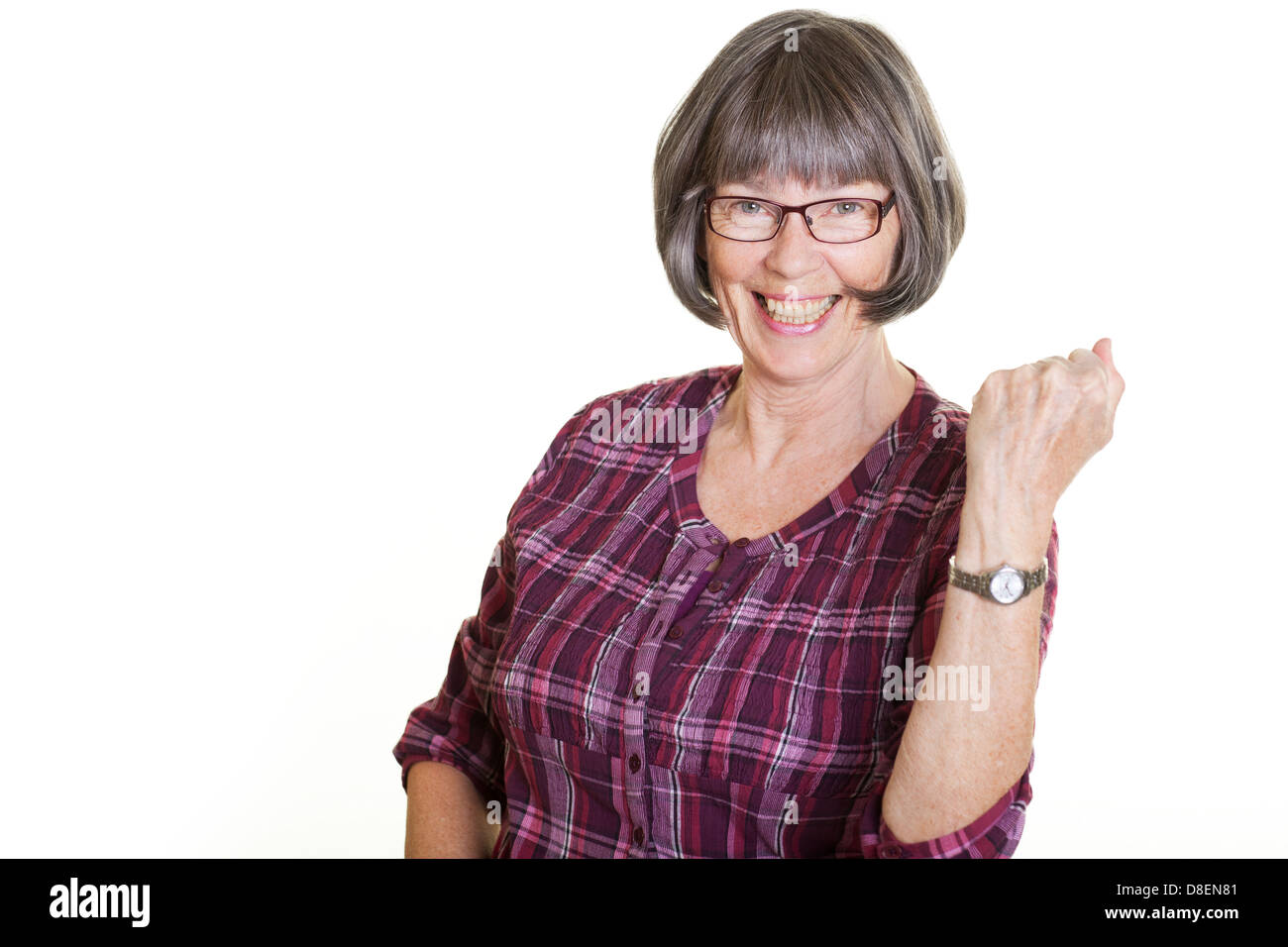 Yes positive old senior woman hi-res stock photography and images - Alamy