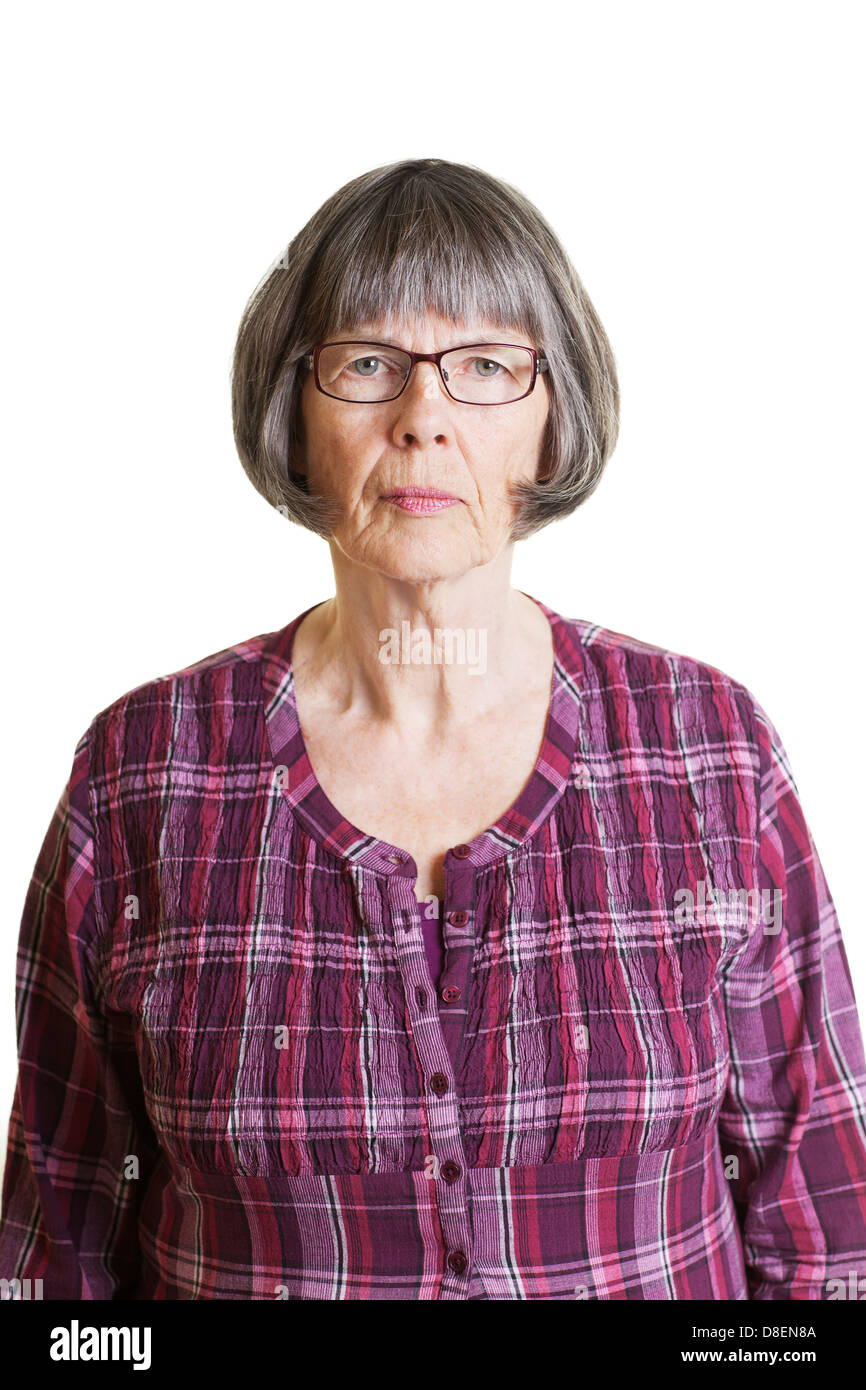 serious senior staring at you Stock Photo - Alamy