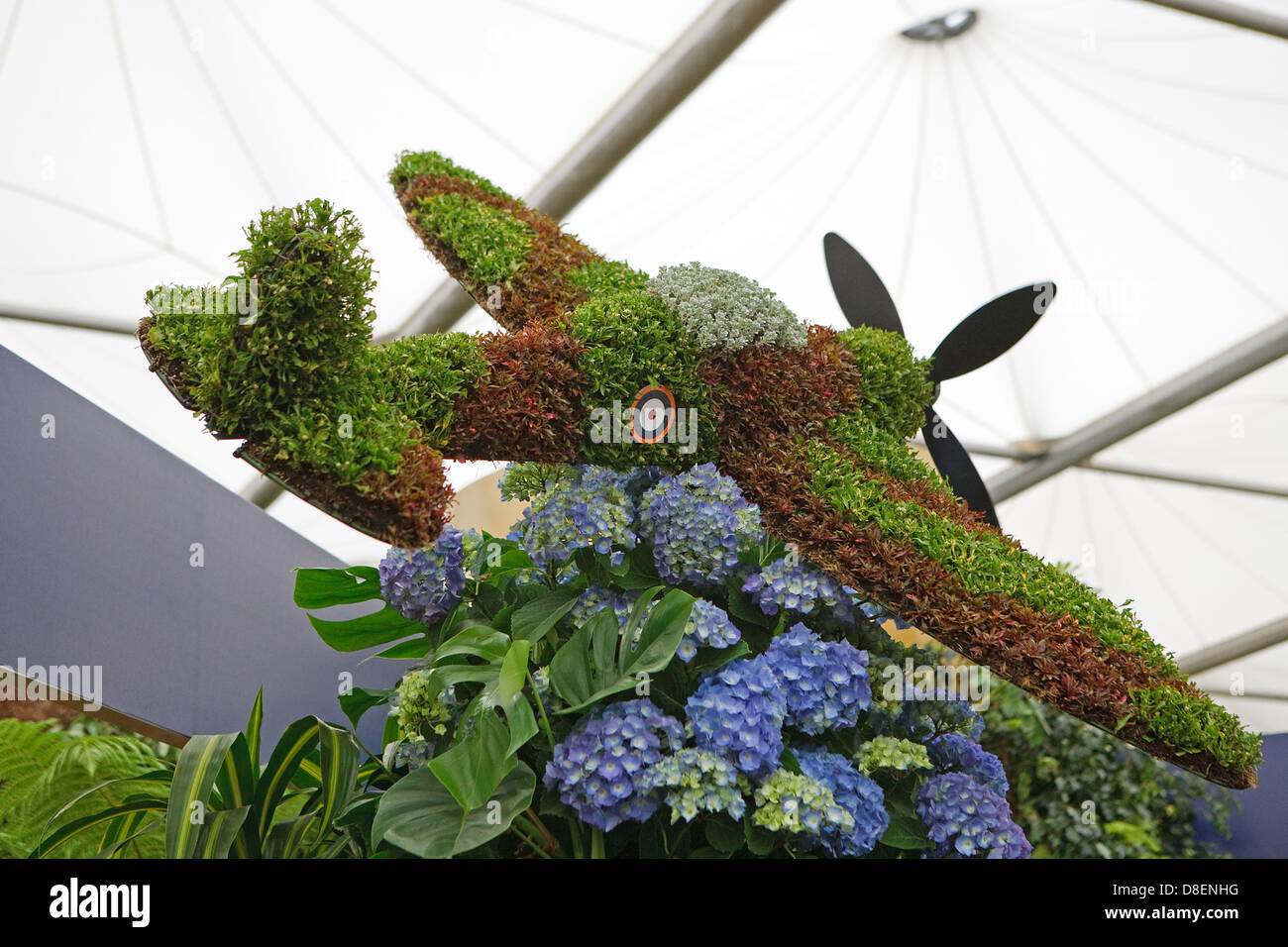 A spitfire made of Topiary at the RHS Chelsea Flower Show 2013 Stock ...