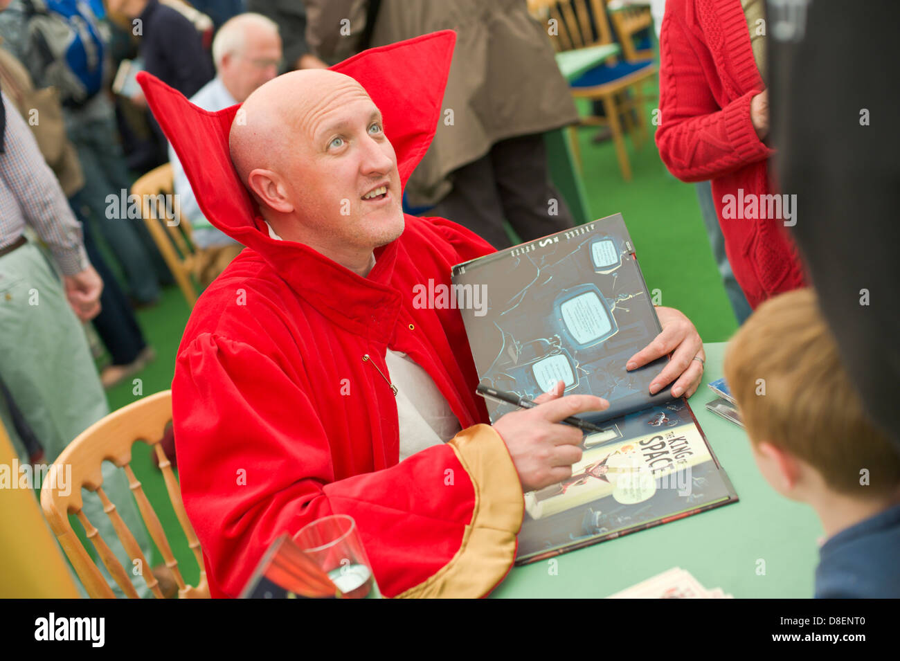Jonny Duddle children's author pictured book signing at Hay Festival ...