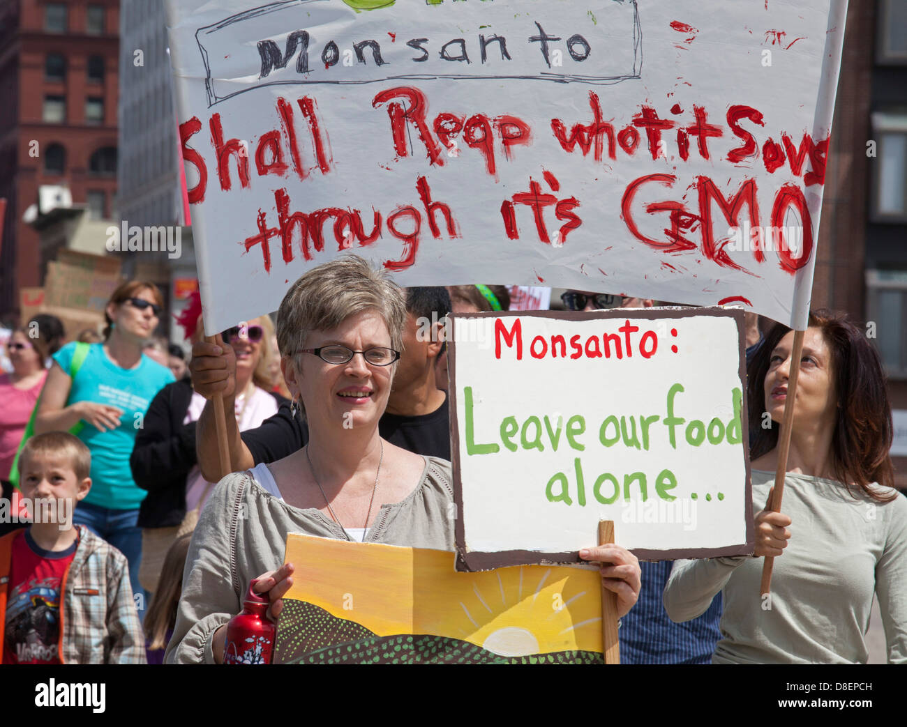 "March Against Monsanto" protests genetically modified foods Stock ...