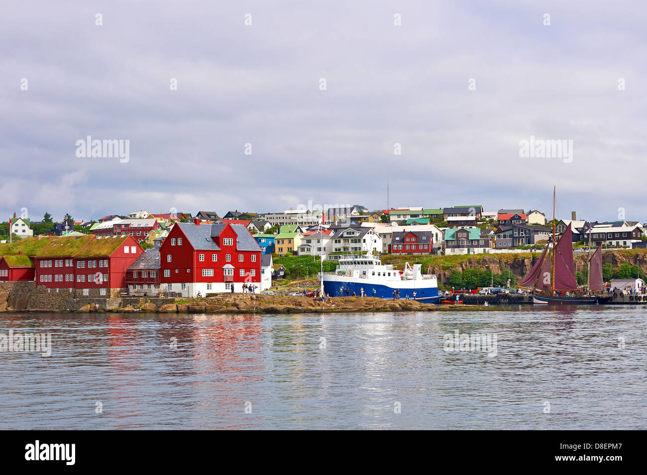 Government buildings at Tinganes in Torshavn capital of the Faroe ...