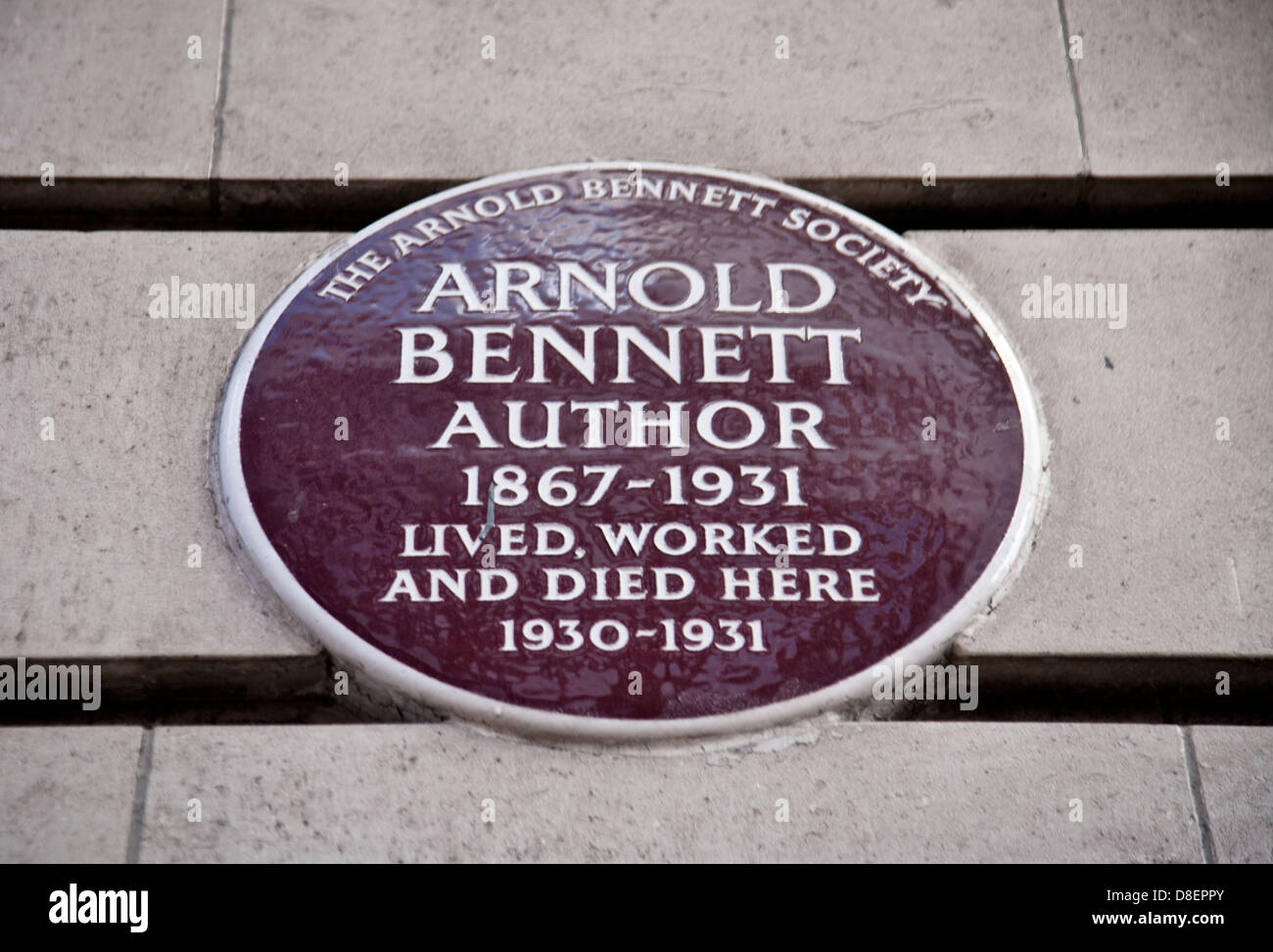 Arnold Bennett plaque, London, England, UK, GB Stock Photo - Alamy