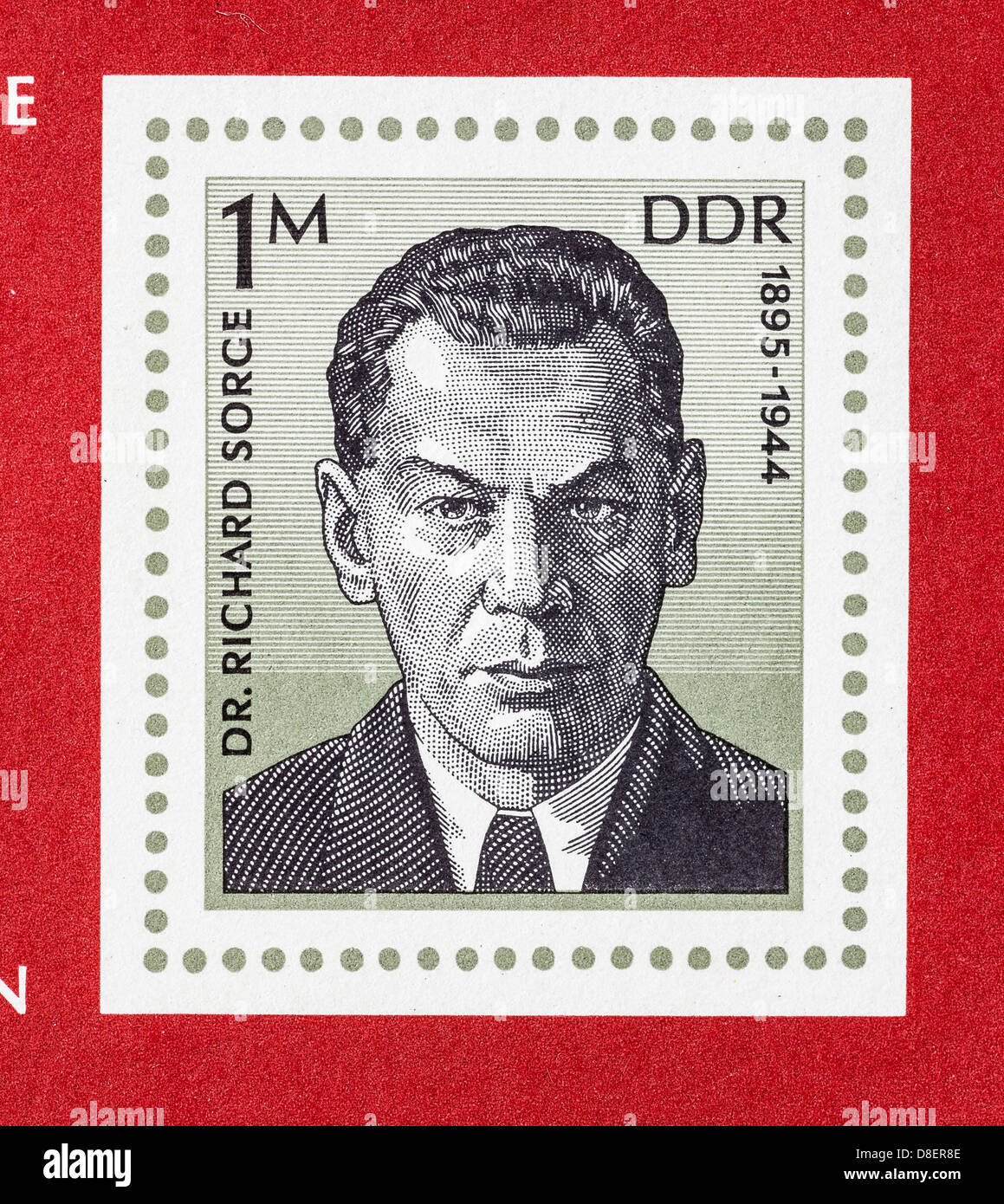 Soviet spy Richard Sorge featured on a commemorative German Democratic ...
