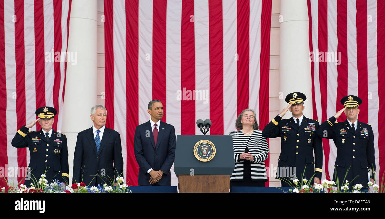 United States President Barack Obama stands with the official party ...