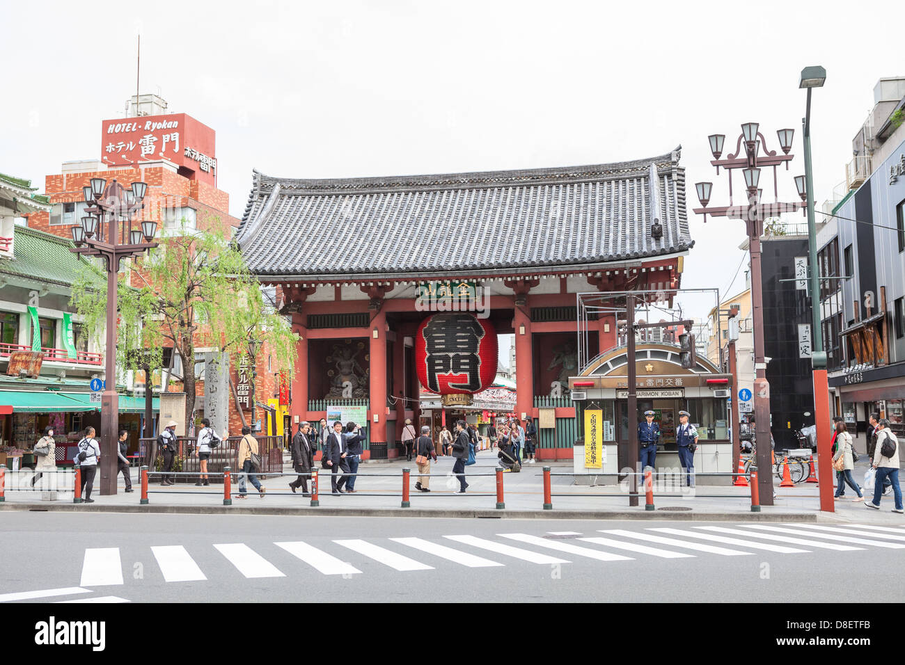Kaminarimon gate is a entrance in Asakusa shrine. Tokyo, Japan. Red ...