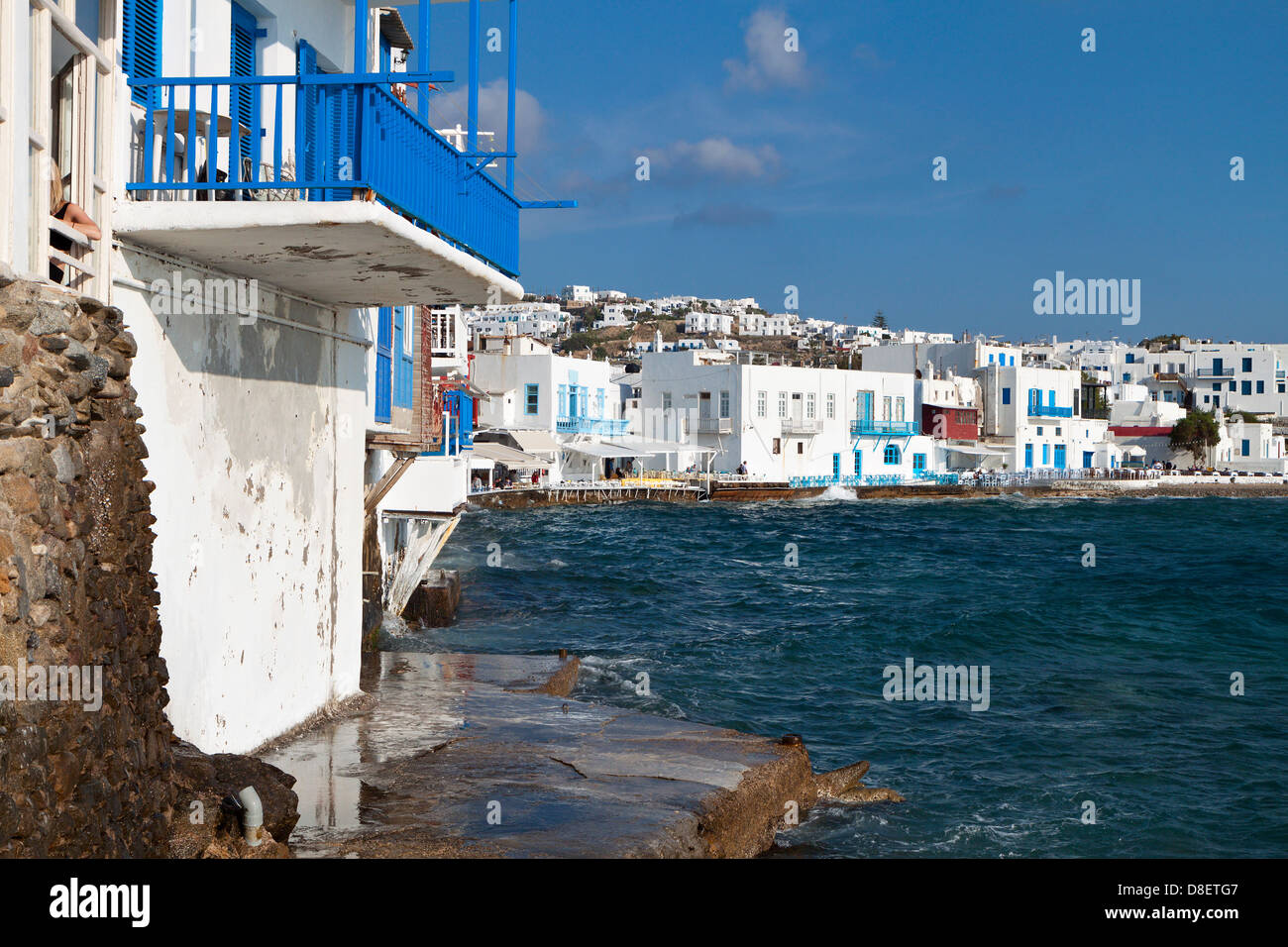 The small Venice of Mykonos island in Greece Stock Photo - Alamy