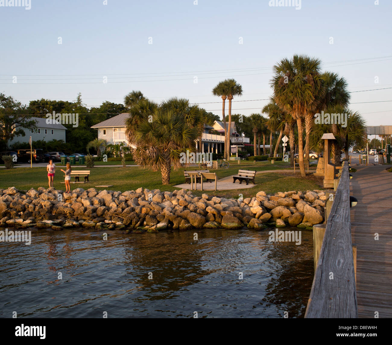Evening on the Indian River Lagoon at the Melbourne Beach Pier in ...