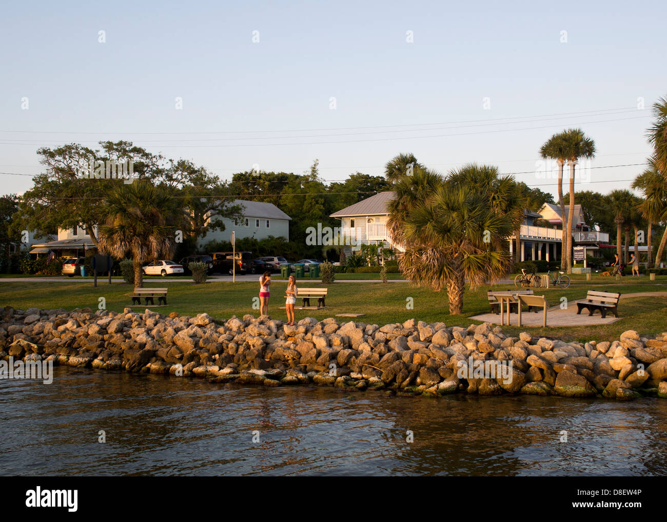 Evening on the Indian River Lagoon at the Melbourne Beach Pier in ...