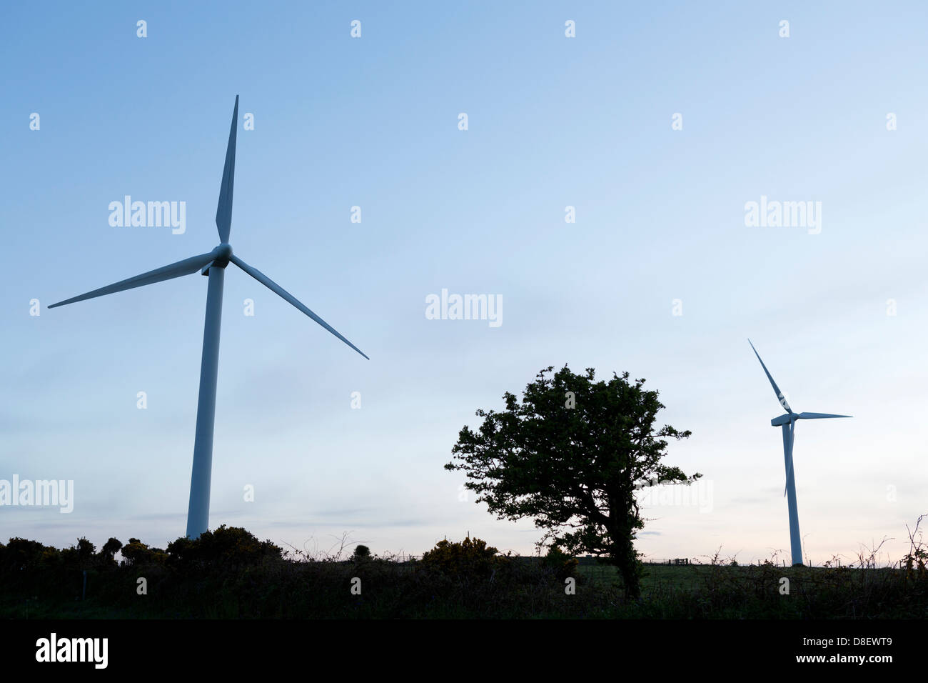 PENRYN, CORNWALL, UK. A wind farm (windmill) to produce renewable ...