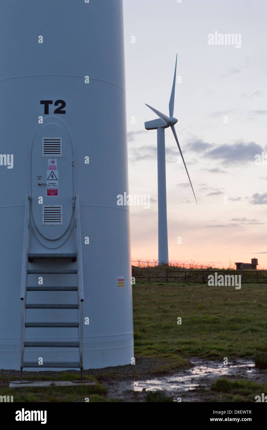 PENRYN, CORNWALL, UK. A wind farm (windmill) to produce renewable ...