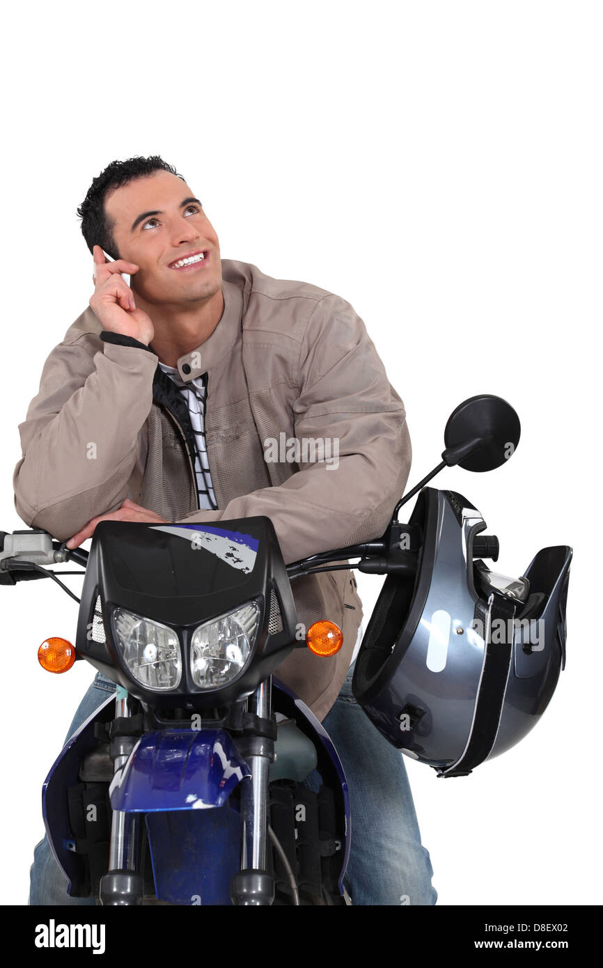 Man on a motorbike Stock Photo - Alamy