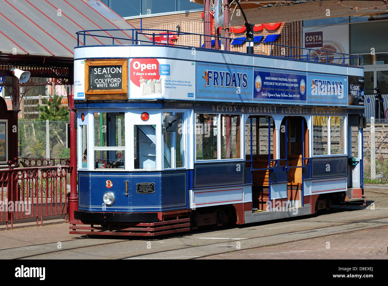 Seaton Tramway Devon England uk Stock Photo - Alamy