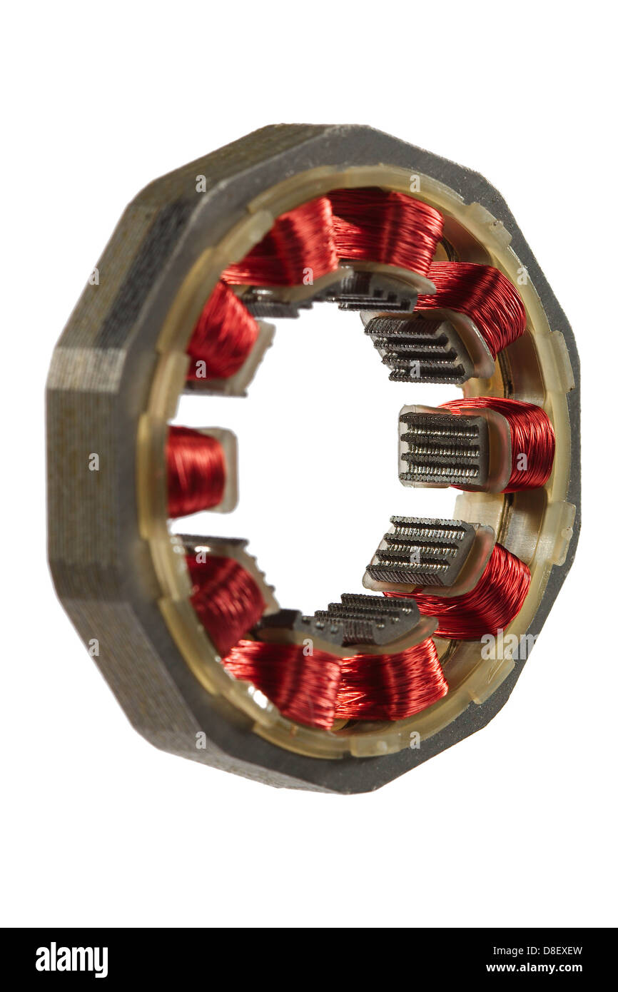 Motor windings, isolated on white background Stock Photo - Alamy