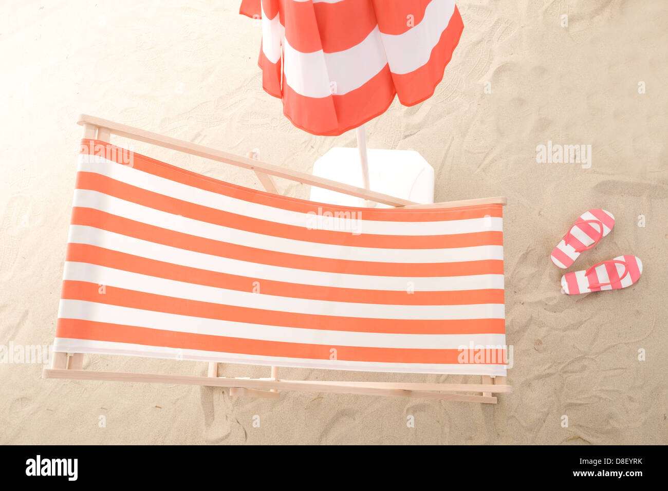 Beach chair in the sand Stock Photo - Alamy