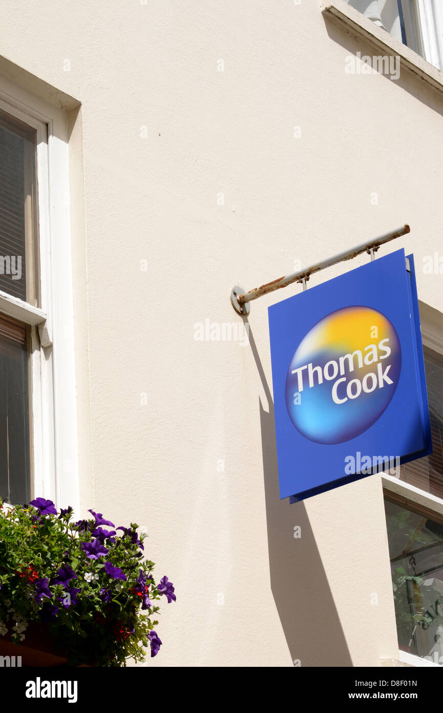 Sign outside a branch of Thomas Cook Stock Photo - Alamy