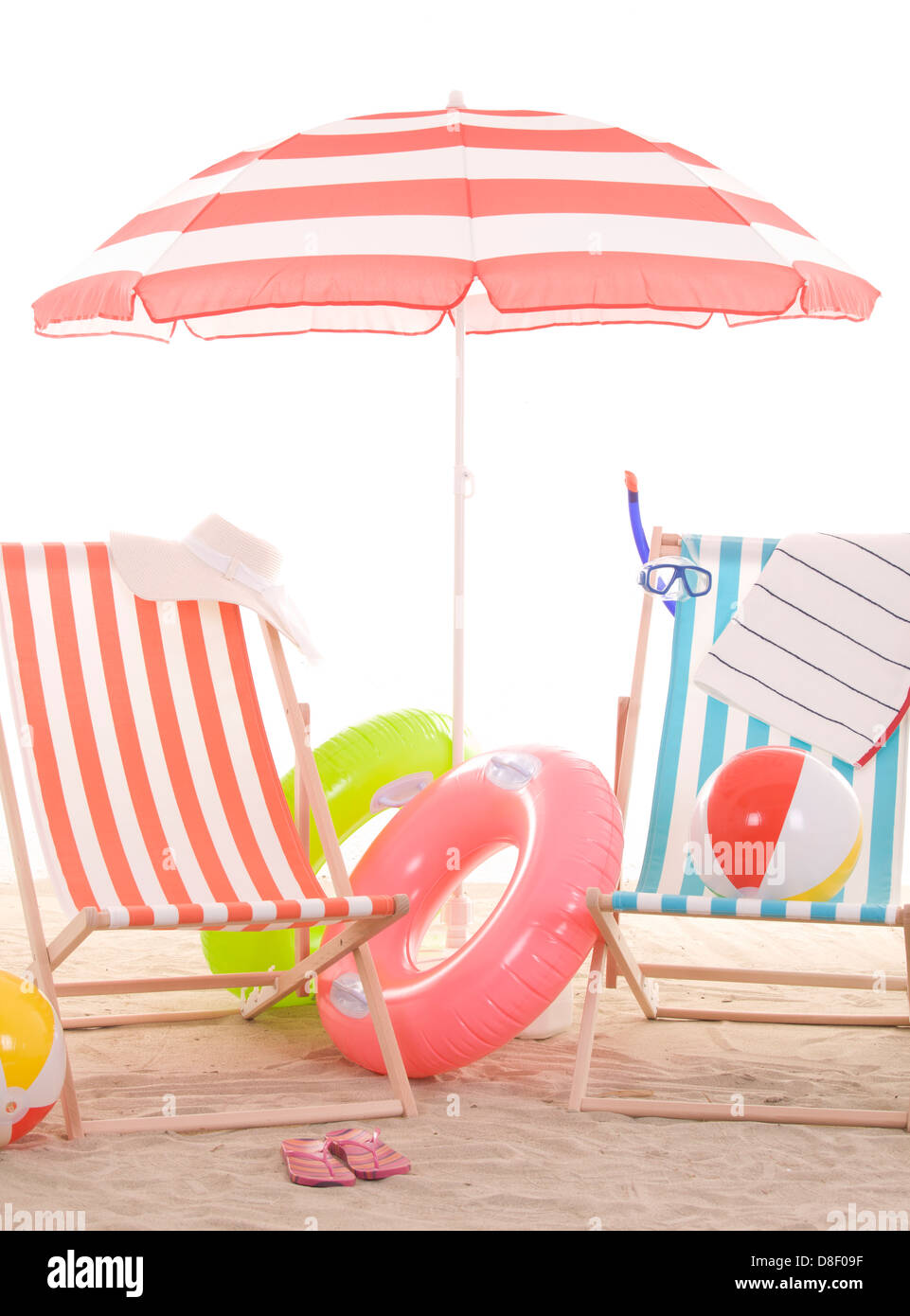Beach chair in the sand Stock Photo - Alamy