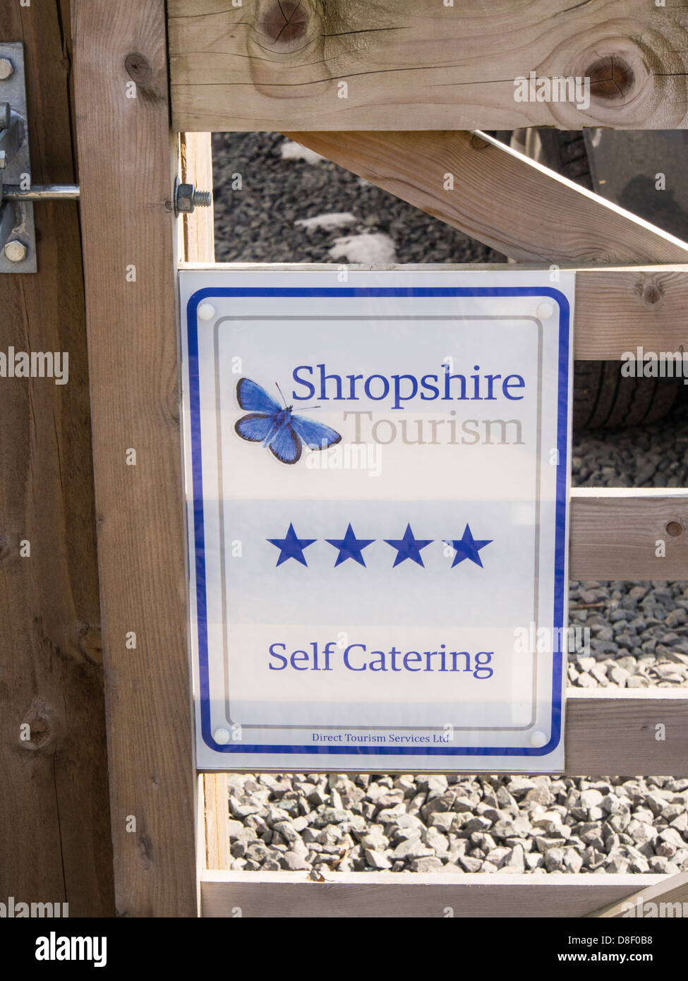 A Shropshire tourism sign on a house in Little Stretton, Shropshire, UK ...
