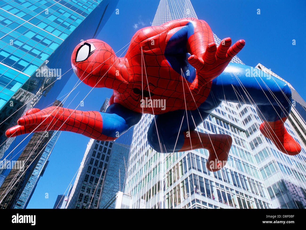 Macy Thanksgiving Day parade in New York. Spider Man inflatable balloon ...