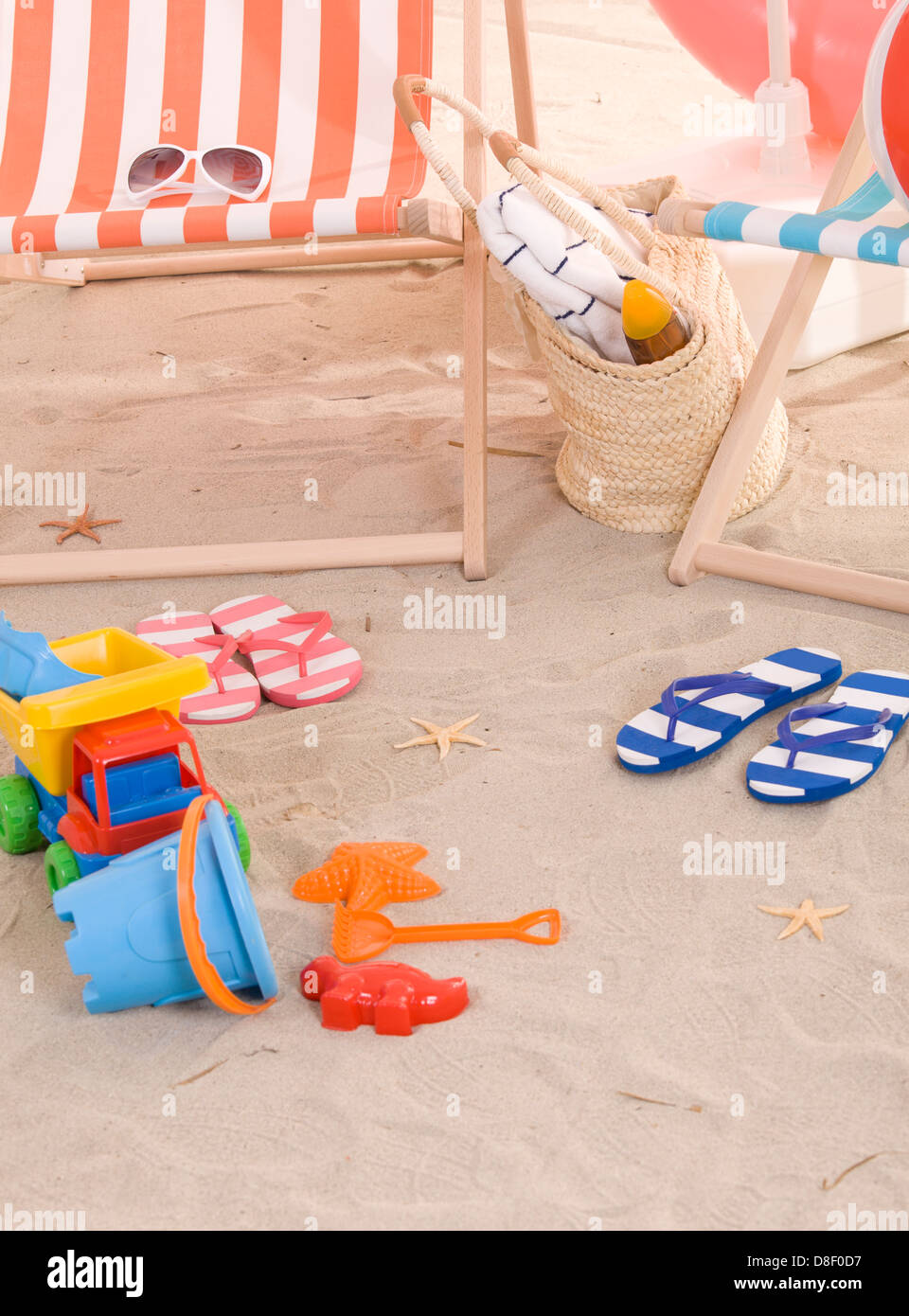 Beach chair in the sand Stock Photo - Alamy