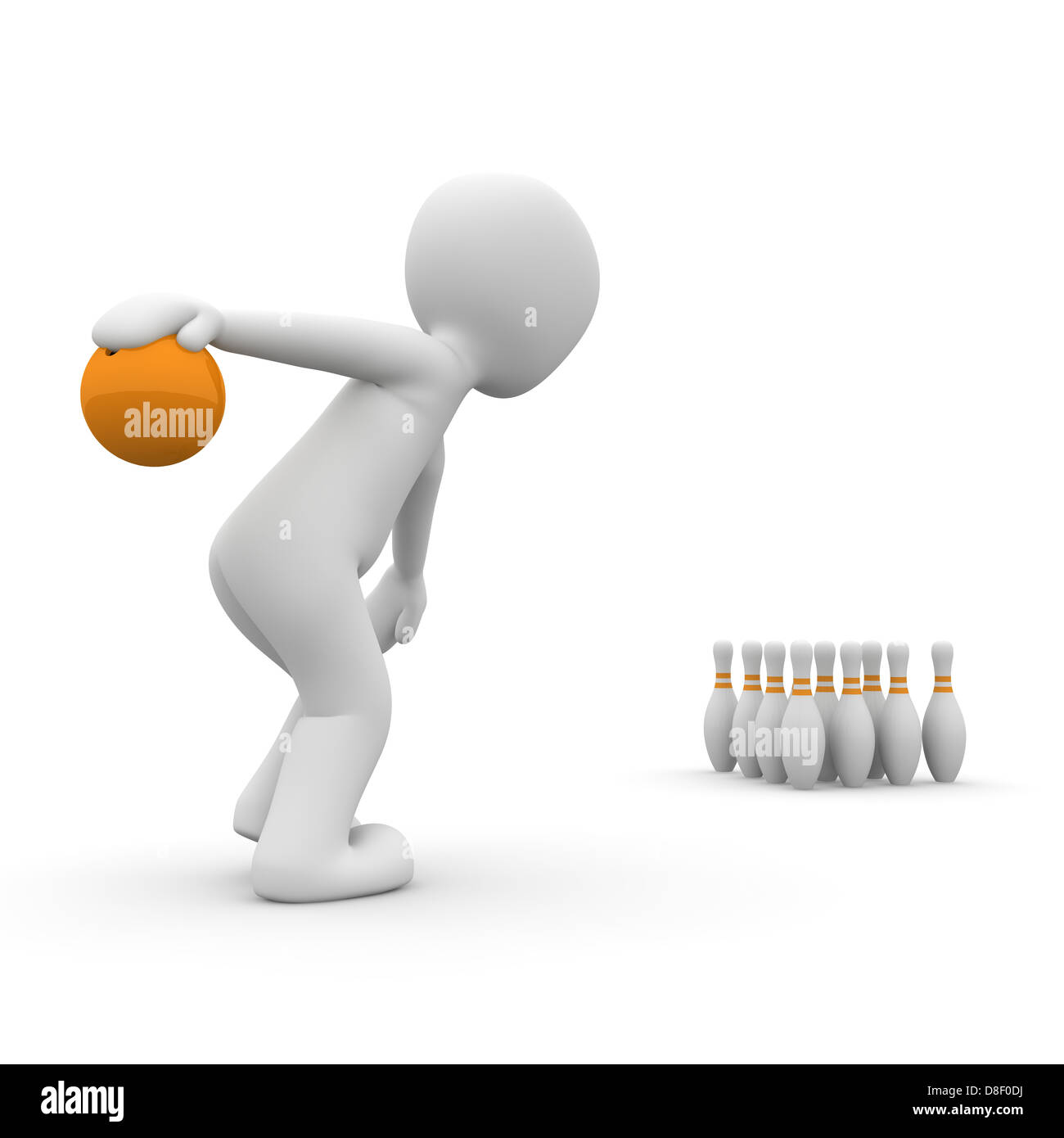 A 3d character prepares to throw the bowling ball Stock Photo - Alamy