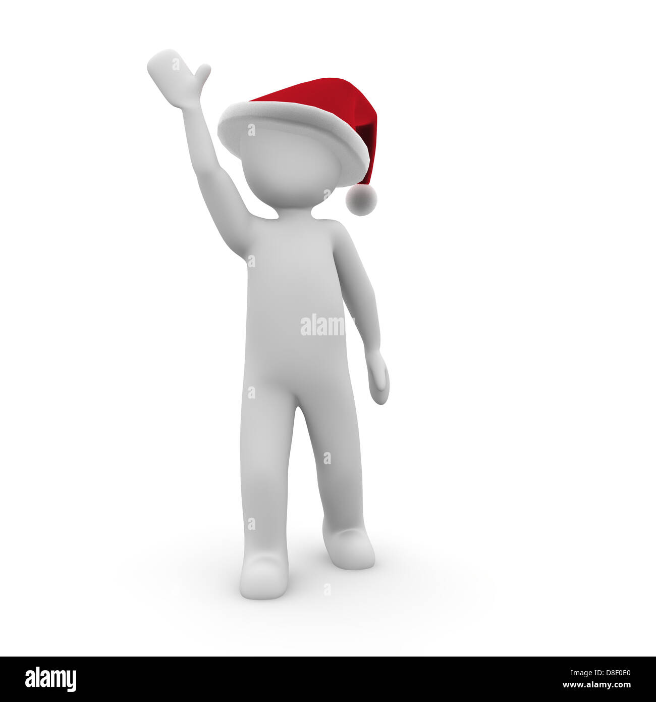 A 3d character in a santa costume waving to us Stock Photo - Alamy