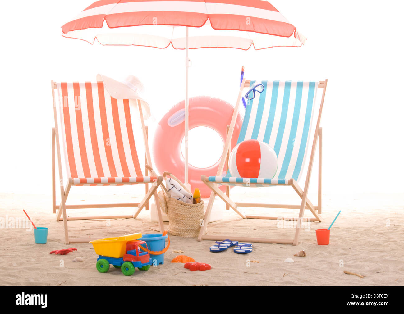 Beach chair in the sand Stock Photo - Alamy
