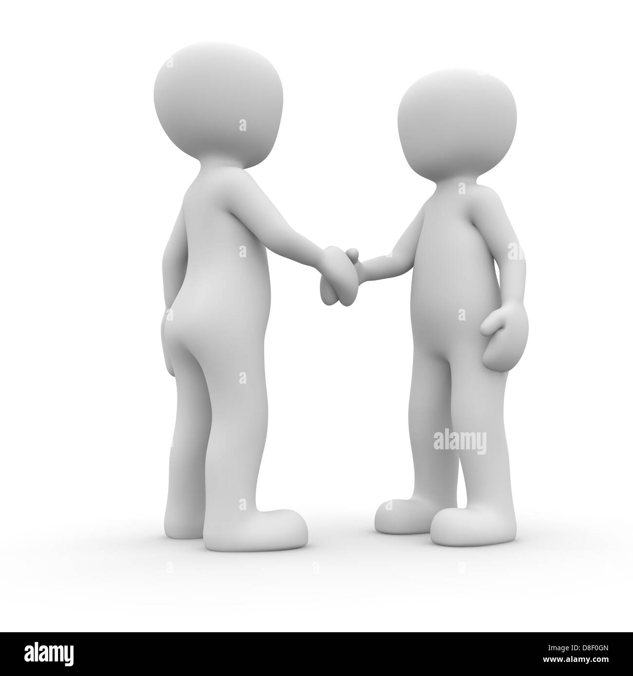 Two normal people shake their hands goodbye Stock Photo - Alamy