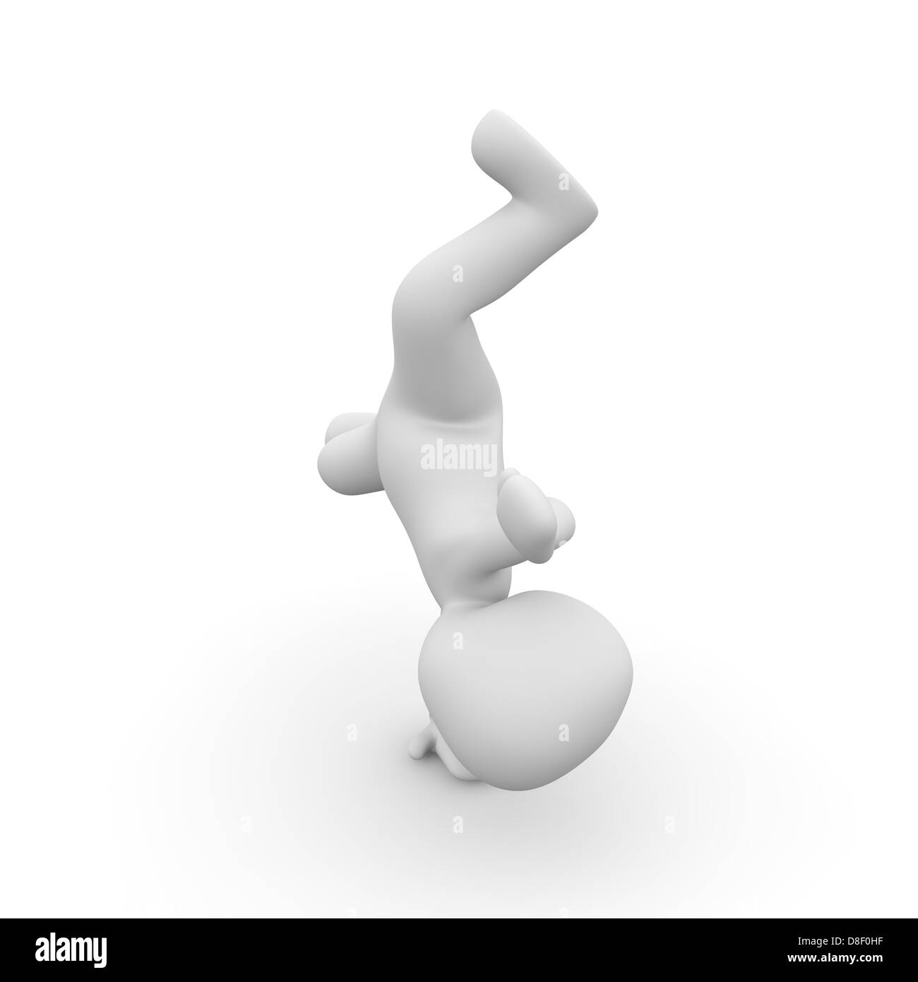 A 3d character tries to stand on one hand Stock Photo - Alamy
