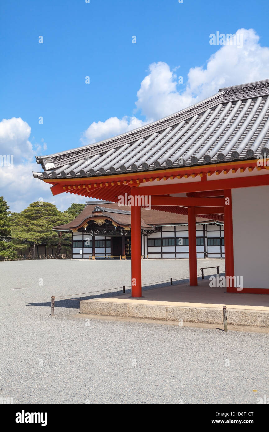 Corner of wall around main ceremonial hall Shishinden in Kyoto Imperial ...