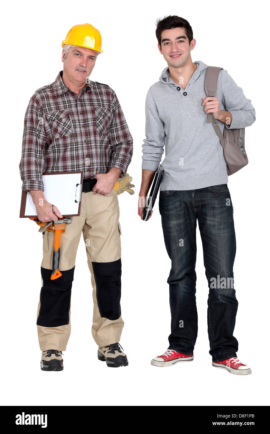 A handyman and his apprentice Stock Photo - Alamy