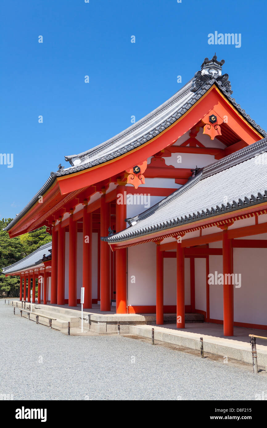 Orange gate Nikka-mon-gate of the main hall for ceremonies Shishinden ...