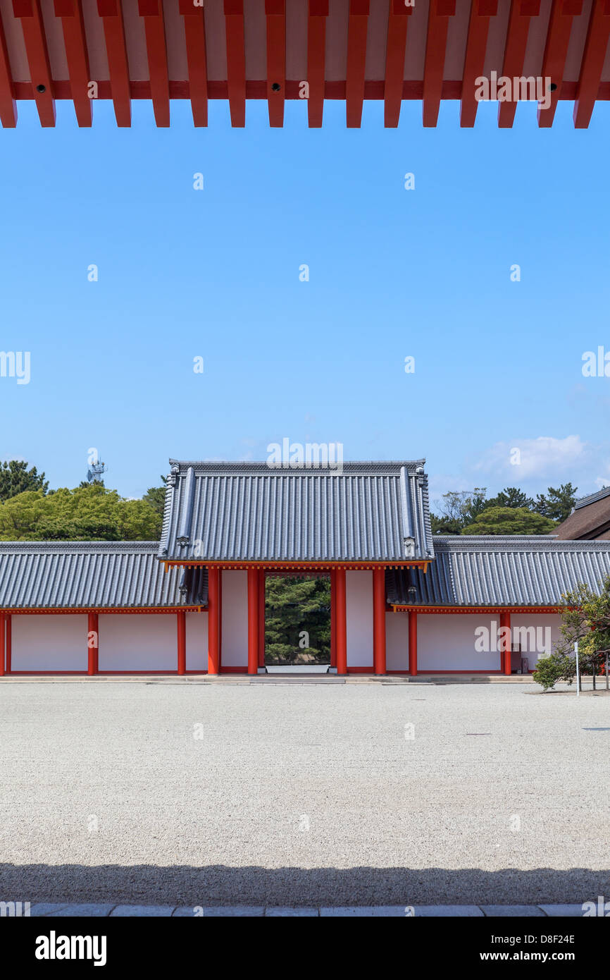 View through the Nikka-mon-gate on Gekka-mon gate, inner yard of ...