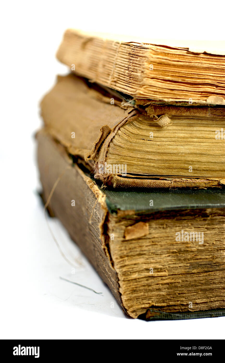 Old damaged books Stock Photo - Alamy