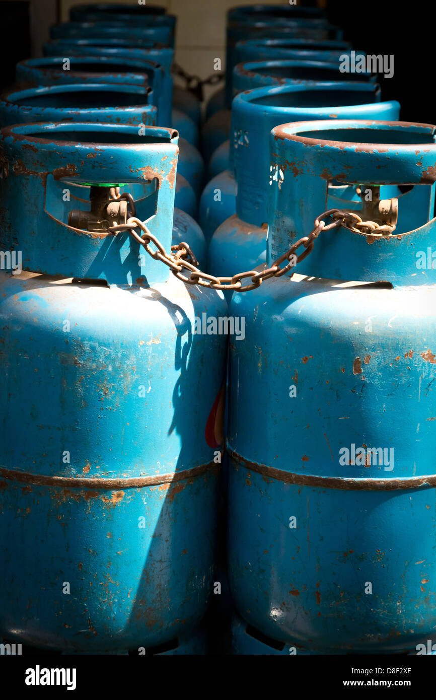 Gas Containers in Phnom Penh, Cambodia Stock Photo - Alamy