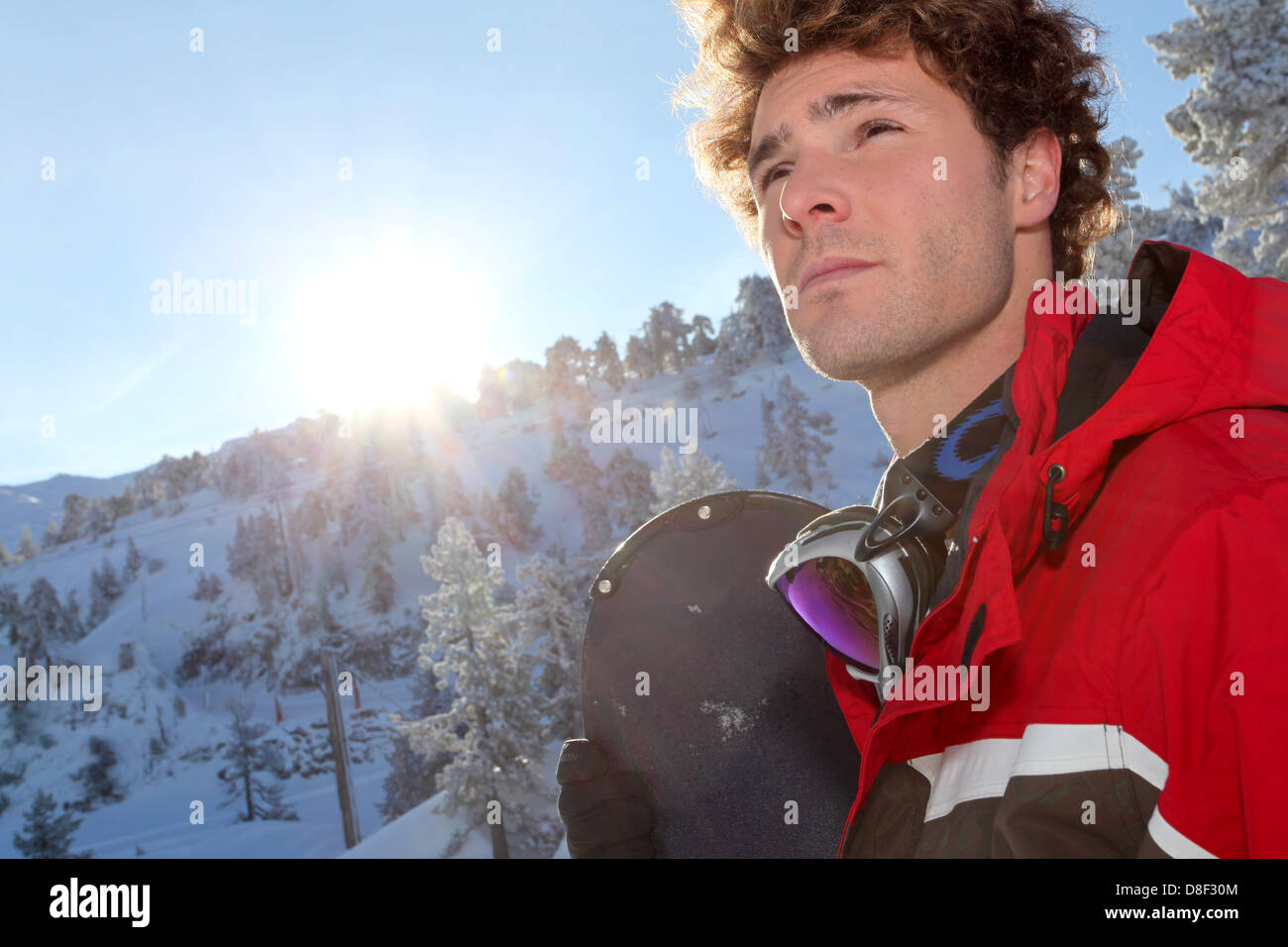 young man snowboarding Stock Photo - Alamy