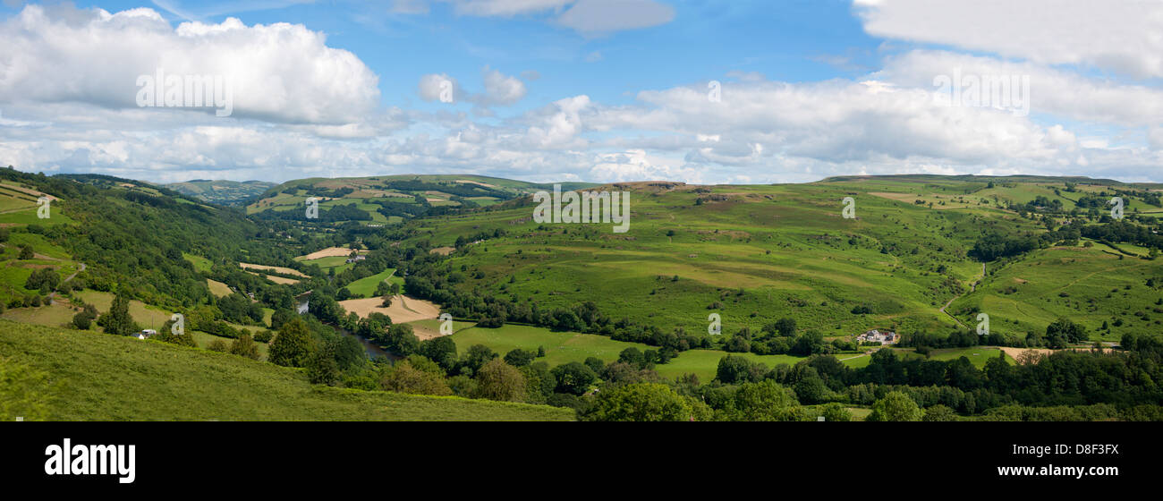 Landscape panoramic view, Powys, Wales, UK Stock Photo - Alamy