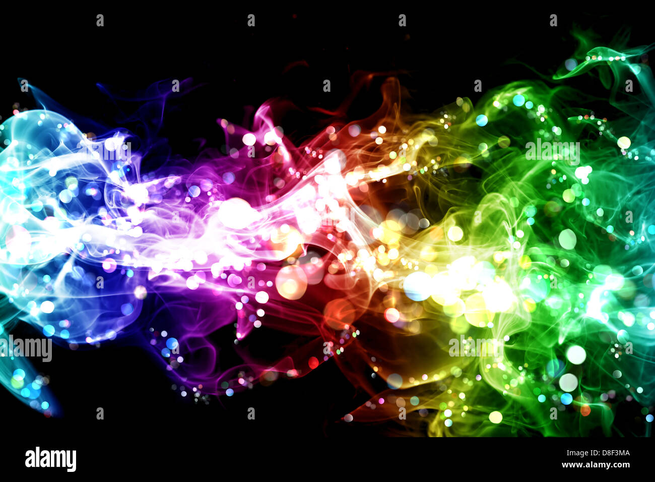 Colorful smoke with lights Stock Photo - Alamy