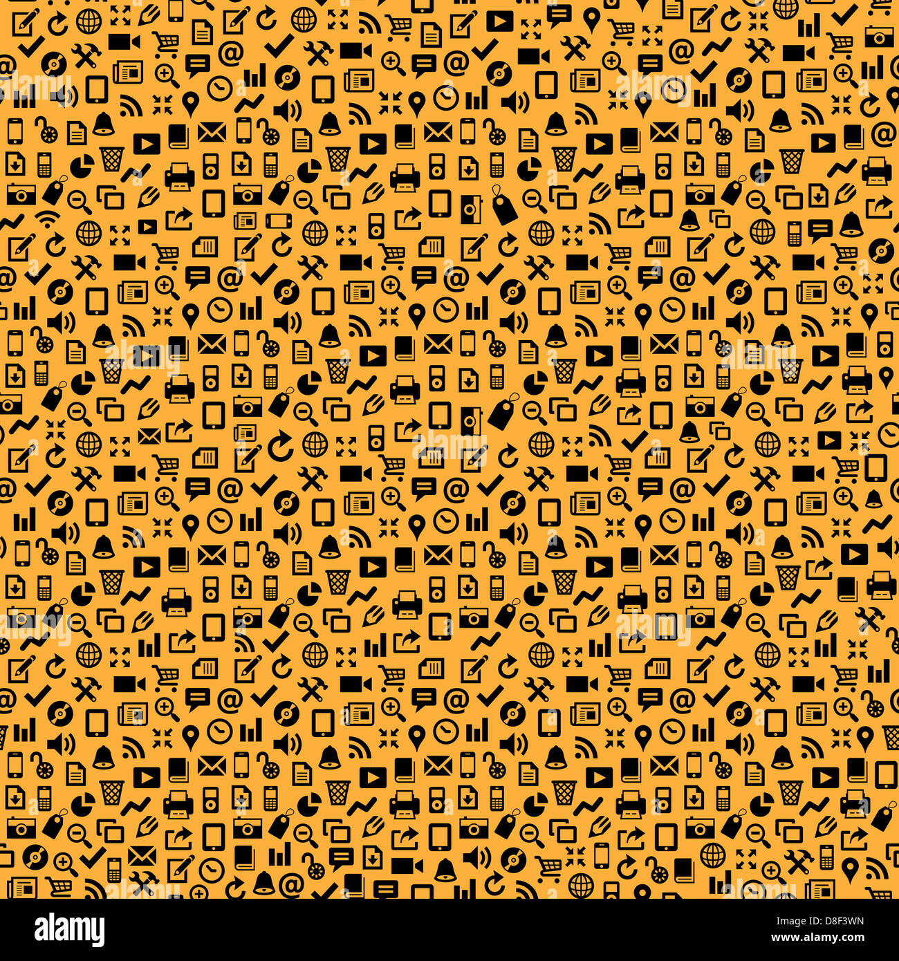 Vector seamless background of media icons Stock Photo - Alamy